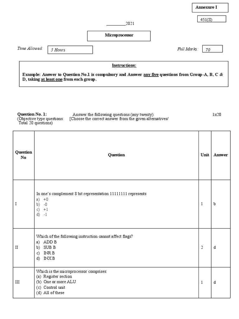 Microprocessor Model Question SET2 | Download Free PDF | Central Processing Unit | Computer Data