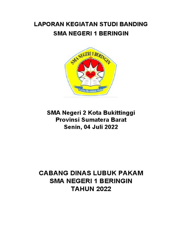 LAPORAN KEGIATAN STUDI BANDING SMA Negeri 1 Beringin | PDF LAPORAN KEGIATAN STUDI BANDING SMA Negeri 1 Beringin | PDF