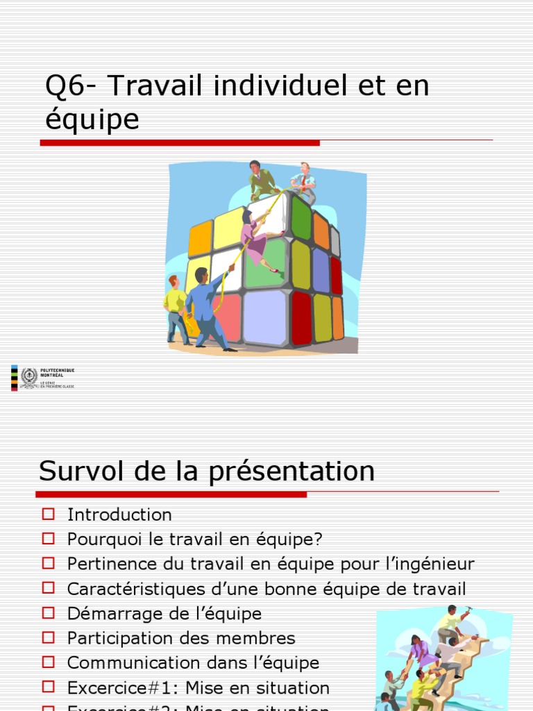 Q6-Travail Individuel Et en Équipe | Télécharger gratuitement PDF | la communication | Direction