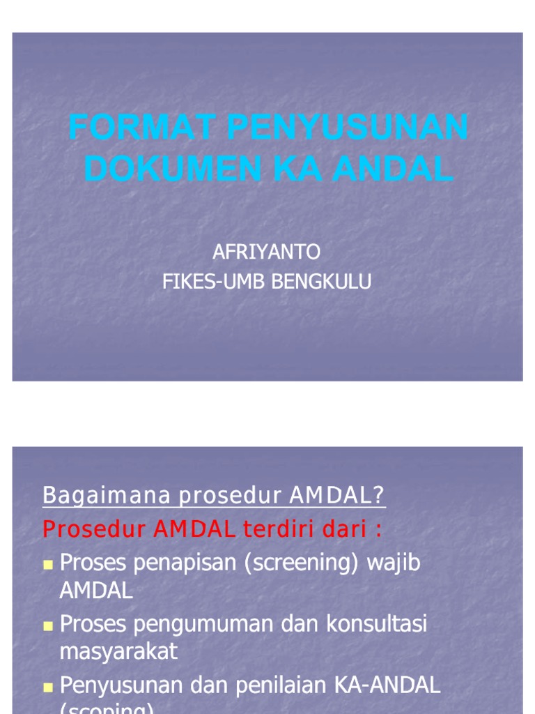 Format Penyusunan Dokumen Ka Andal 3 | PDF | Teknologi & Rekayasa