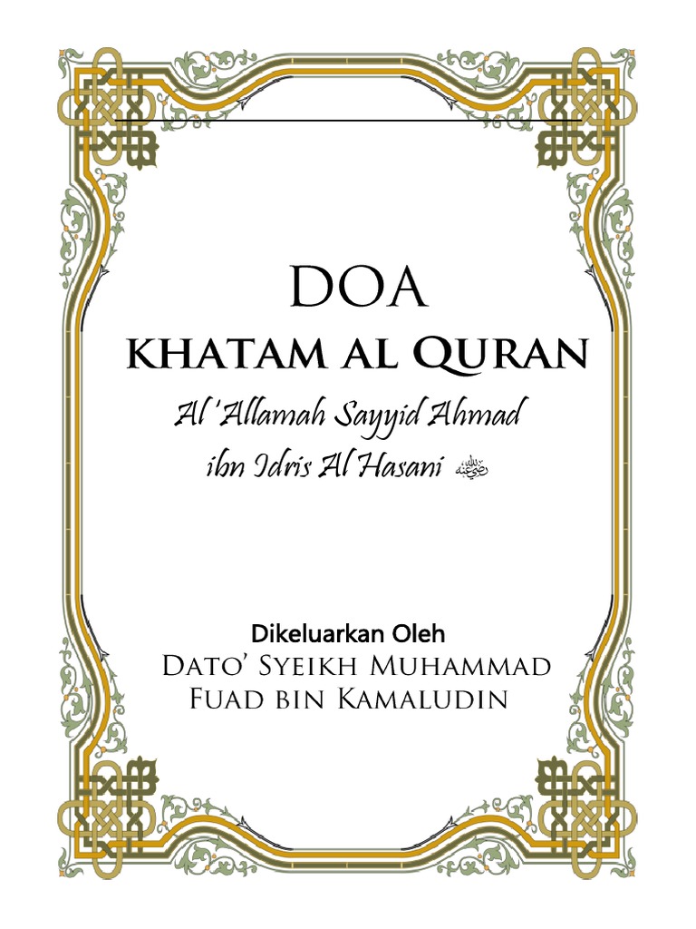 Doa Khatam Quran Sidi Ahmad | PDF