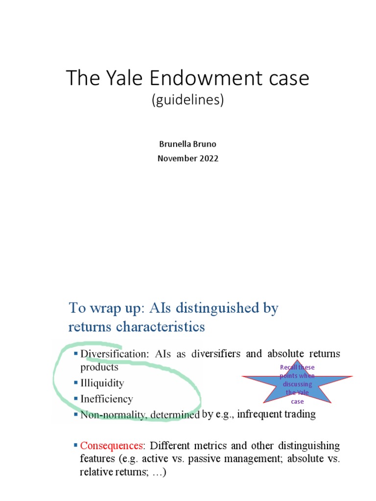 Yale Endowment Investment Strategy Overview | PDF | Financial Endowment | Asset Allocation