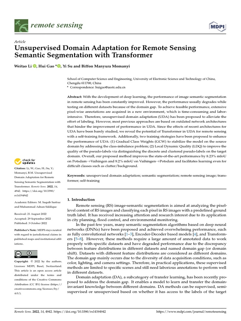 Da Segmentation Pdf Image Segmentation Applied Mathematics