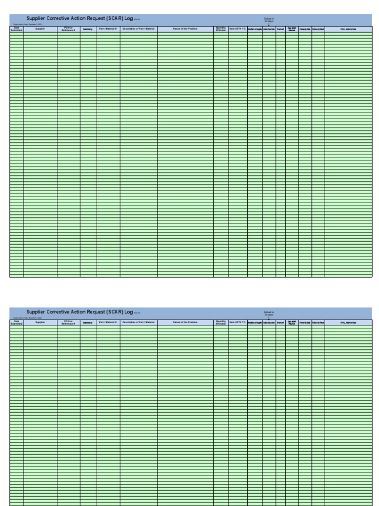Form - Scar Log | PDF | Computing