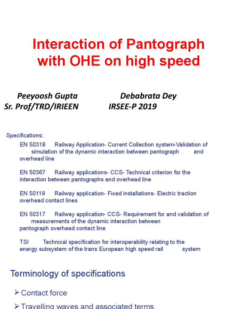 Pantograph-OHE Interaction Analysis | PDF | Force | Mechanical Engineering