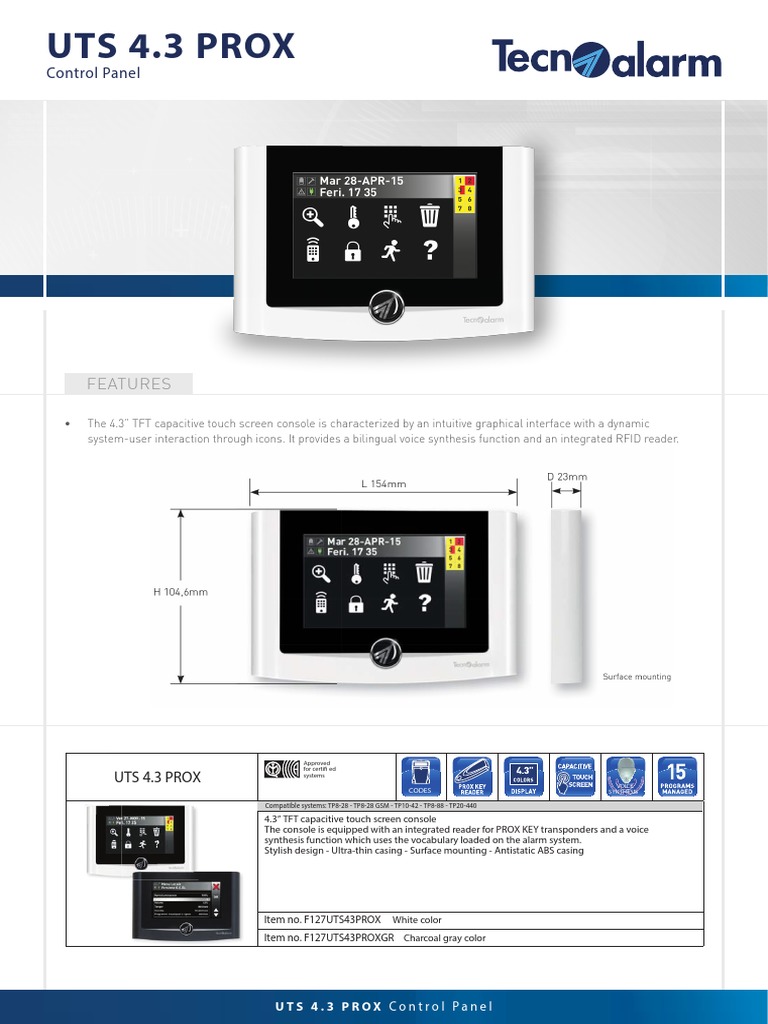 Uts 4.3 Prox | PDF | Touchscreen | Thin Film Transistor Liquid Crystal ...