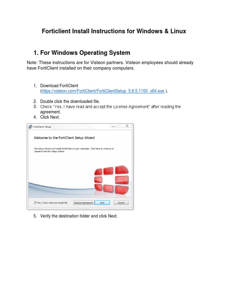 and Install Forticlient From Visteon Site | PDF | Computers ...