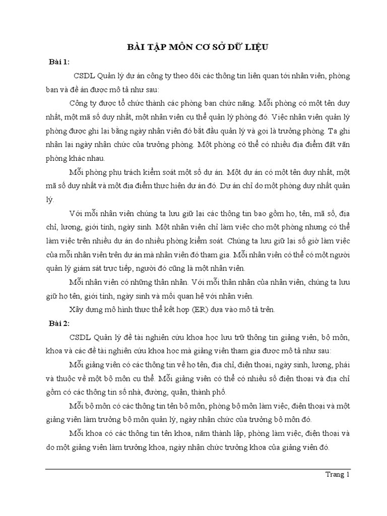 2021 BAI TAP - k21 CSDL | PDF