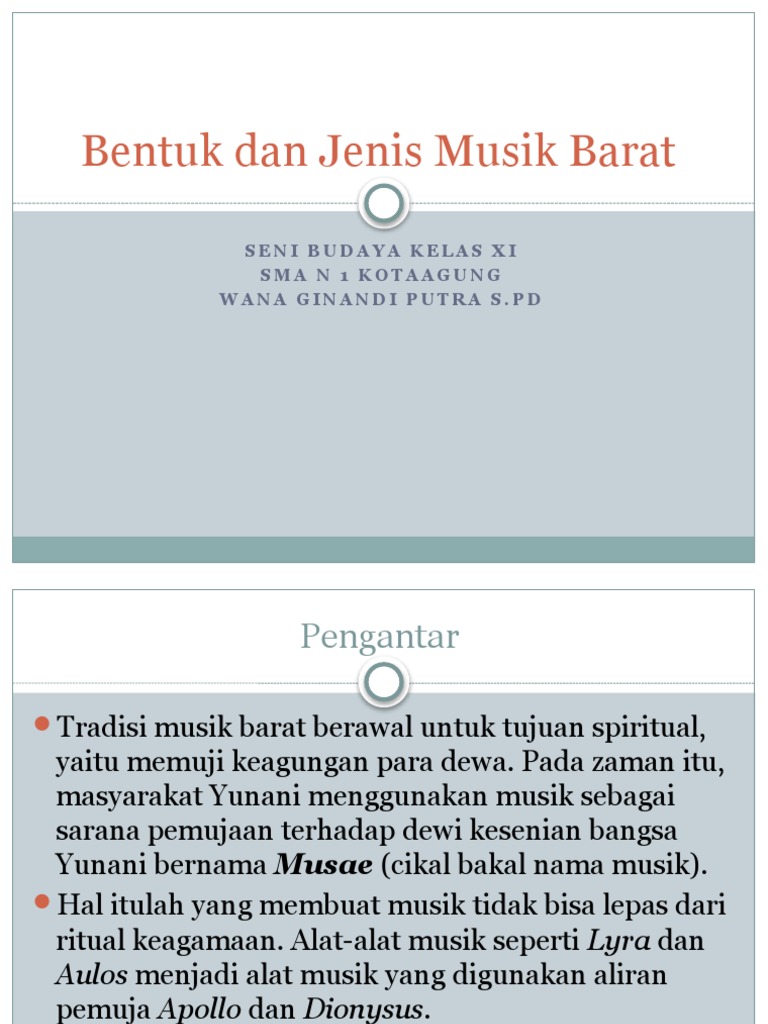 Bentuk Dan Jenis Musik Barat | PDF