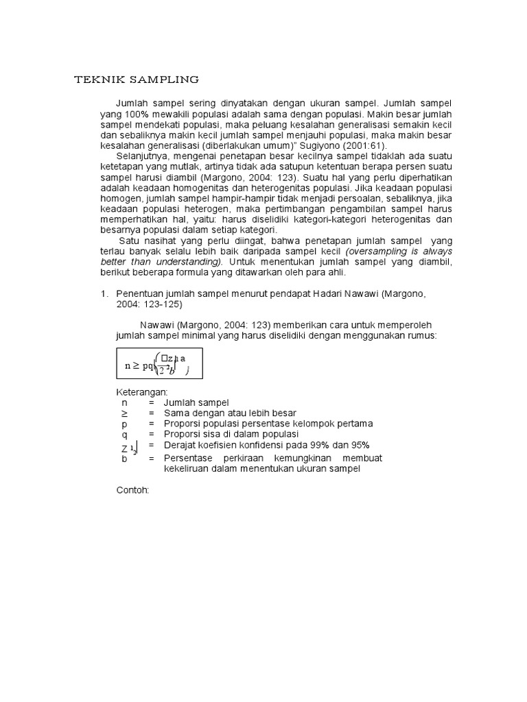 Teknik Sampling | PDF