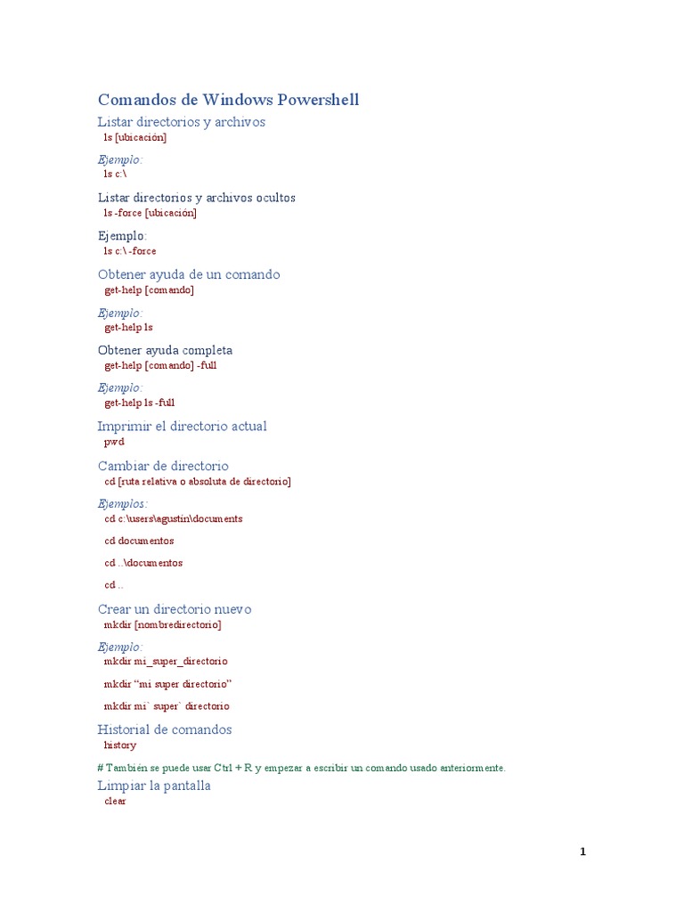 Comandos de Powershell | PDF | Archivo de computadora | Usuario ... Comandos de Powershell | PDF | Archivo de computadora | Usuario ...