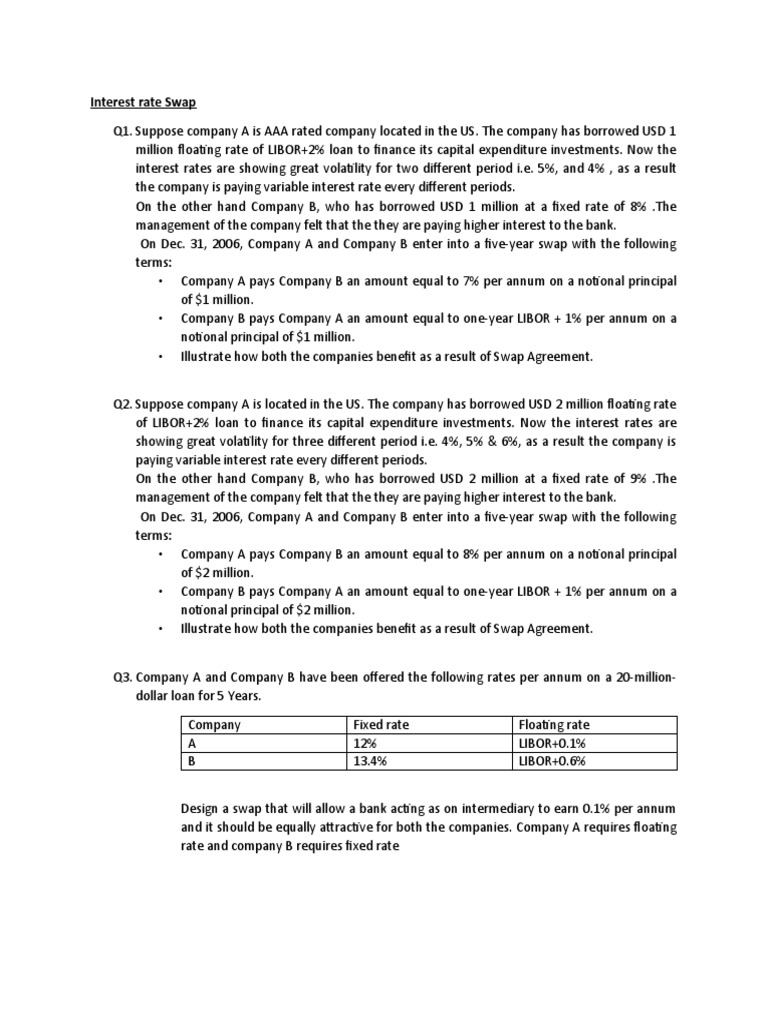 Interest Rate and Currency Swap Analysis | PDF | Swap (Finance) | Bonds ...