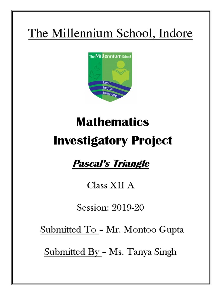 The Millennium School Indore Mathematics Investigatory Project Compress ...