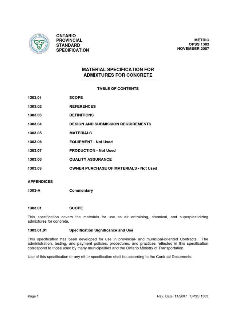 Admixture 3 | PDF | Addendum | Specification (Technical Standard)