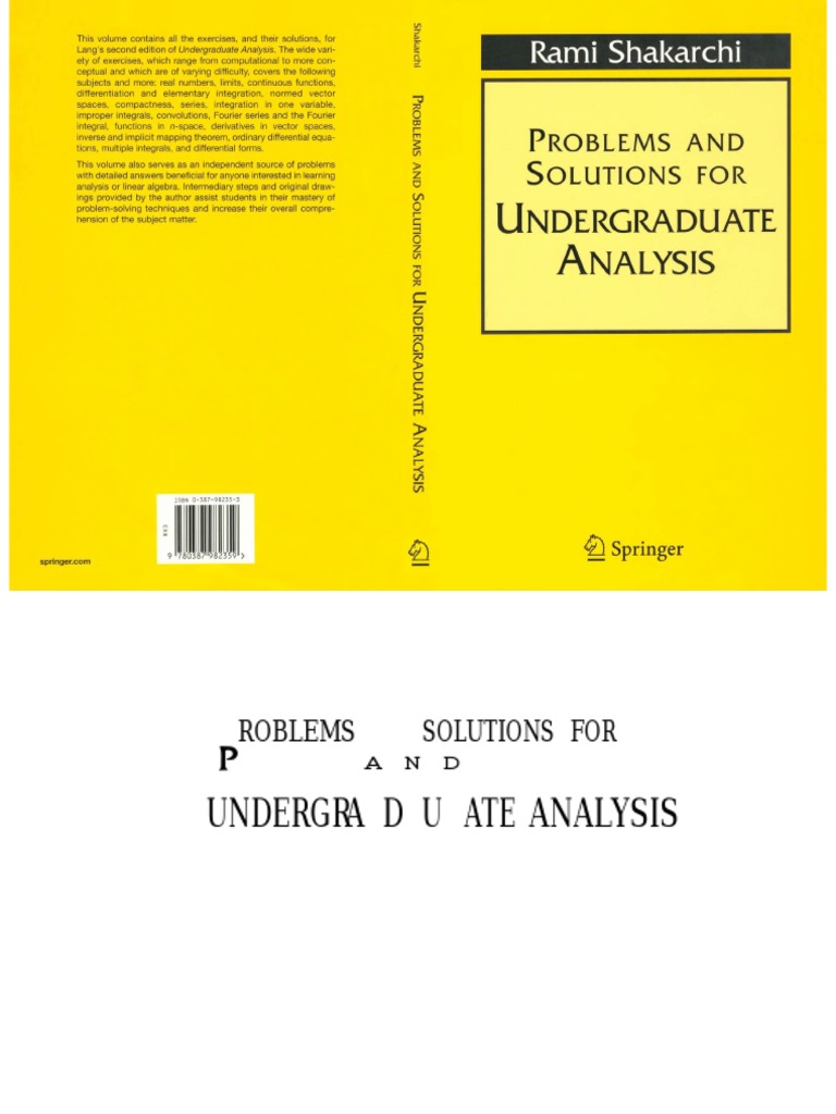 (Rami Shakarchi, Serge Lang) Problems and Solution Analysis S1 ...