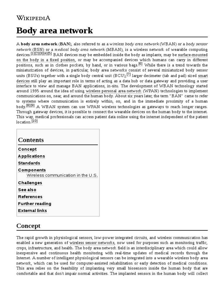 Body Area Network | PDF | Electronics | Computer Science