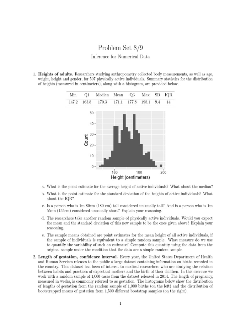 Inference For Numerical Data Pdf Bootstrapping Statistics Standard Deviation