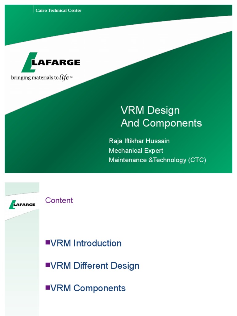 Cairo Technical Center VRM Design and Components Maintenance Guide ...