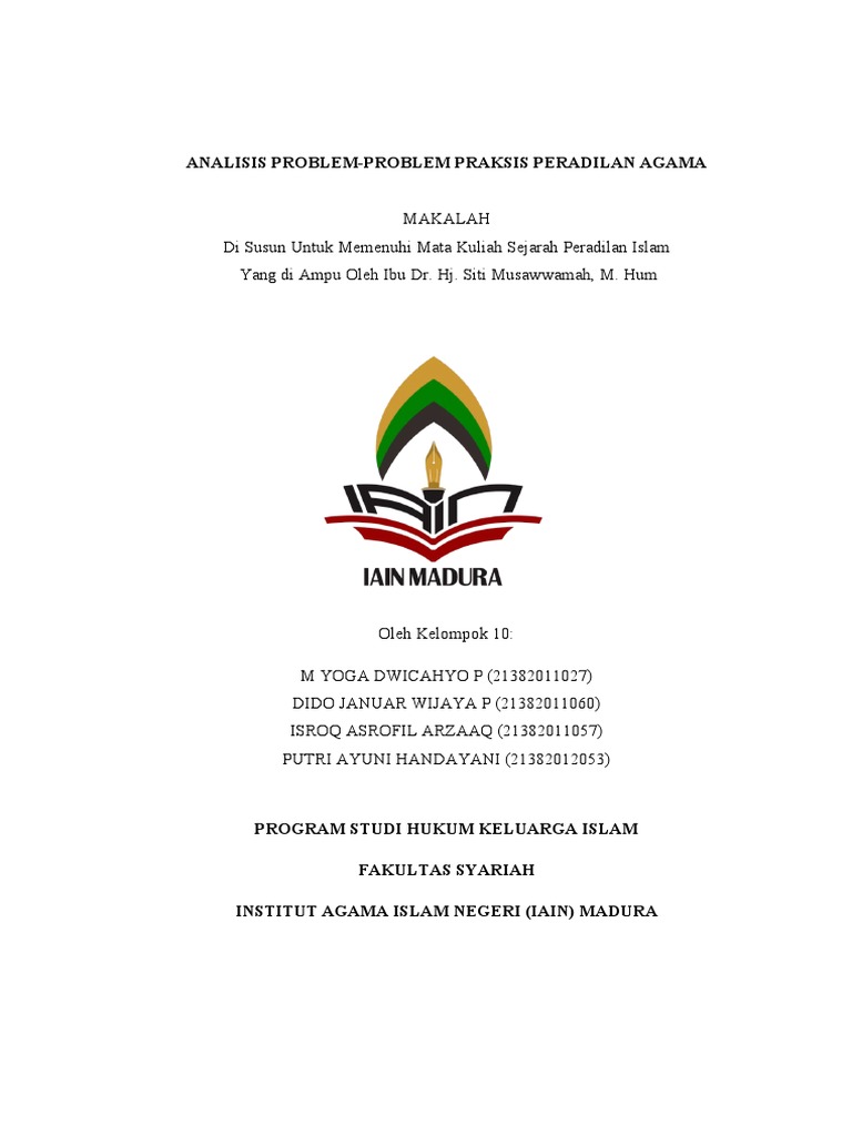 Analisis Problem-Problem Praksis Peradilan Agama | PDF