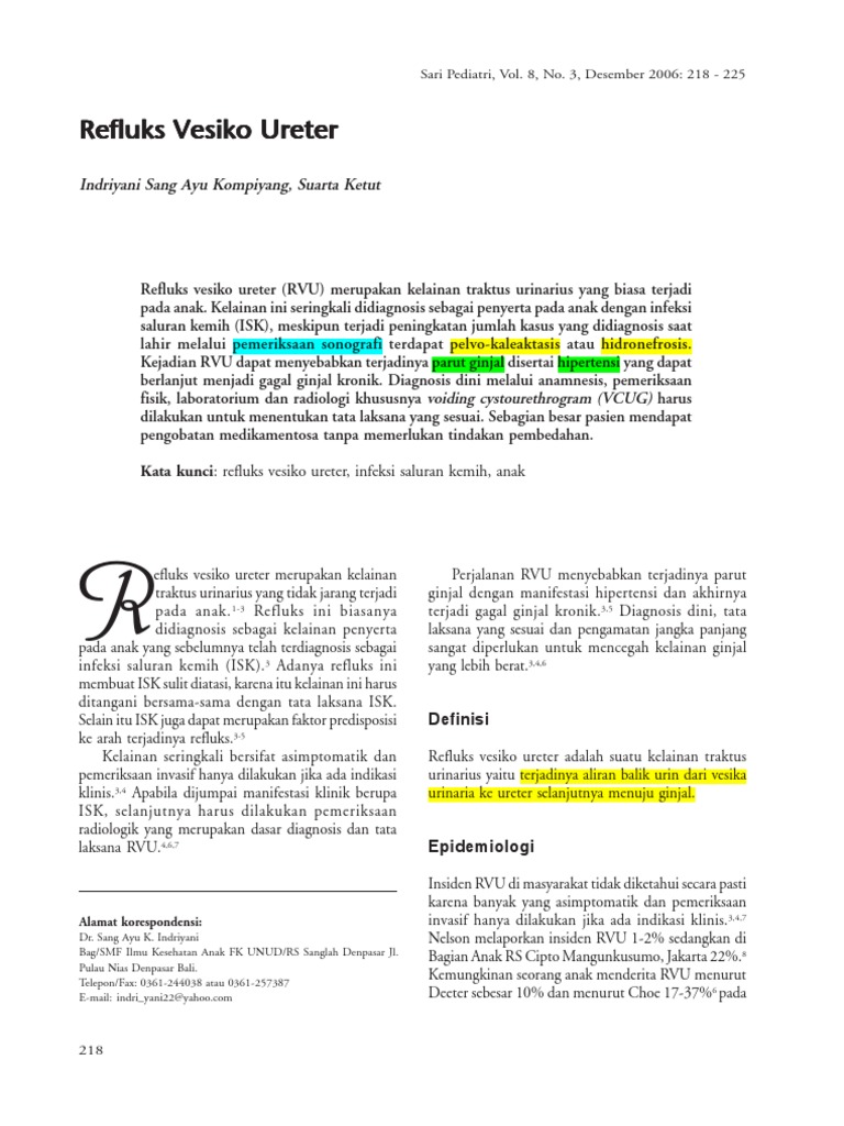 Refluks Vesikoureter | PDF