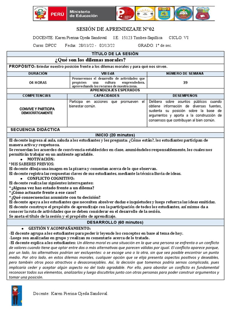 Actividad 02-1° | PDF | Moralidad | Aprendizaje