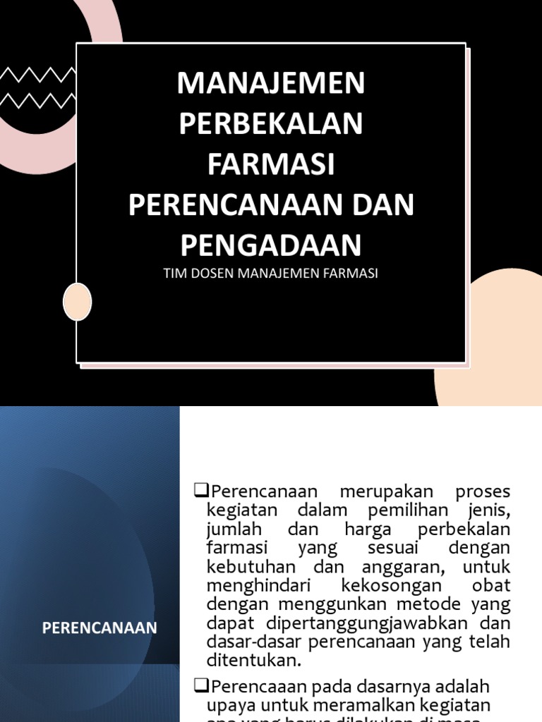 Perencanaan Dan Pengadaan Manajemen Farmasi | PDF | Kesehatan Holistik