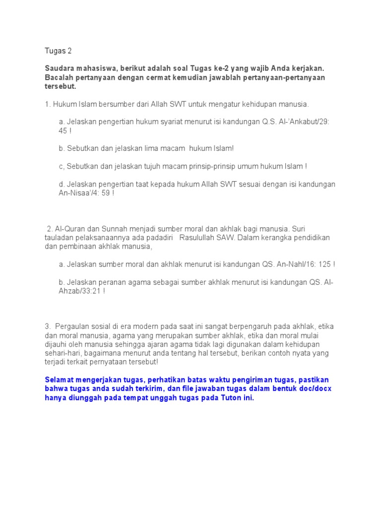 Tugas 2 Agama | PDF | Agama & Spiritualitas