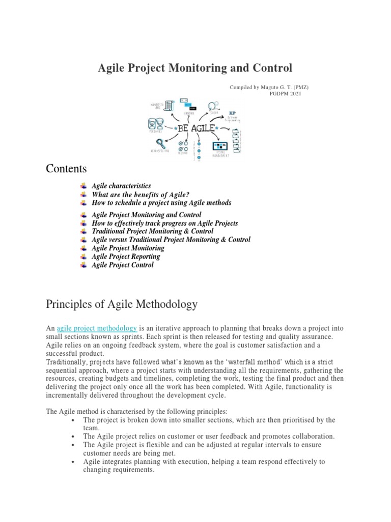 Agile Project Monitoring and Control | PDF | Agile Software Development | Scrum (Software ...