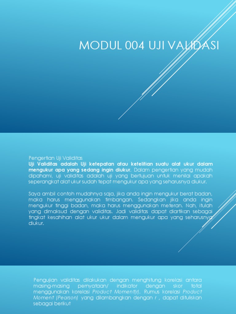 Modul 004 Uji Validasi - h21 | PDF