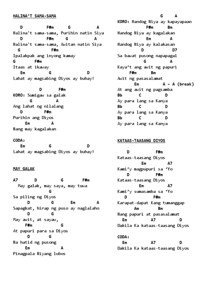 Halina't Sama-Sama Medley | PDF Halina't Sama-Sama Medley | PDF