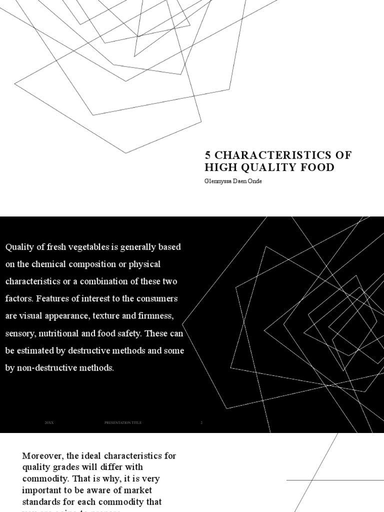 Characteristics of High Quality Food | PDF | Foods | Organic Foods