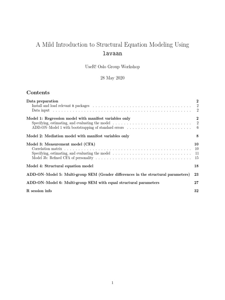 User-Sem-Lavaan (SEM) | PDF | Computers | Technology & Engineering
