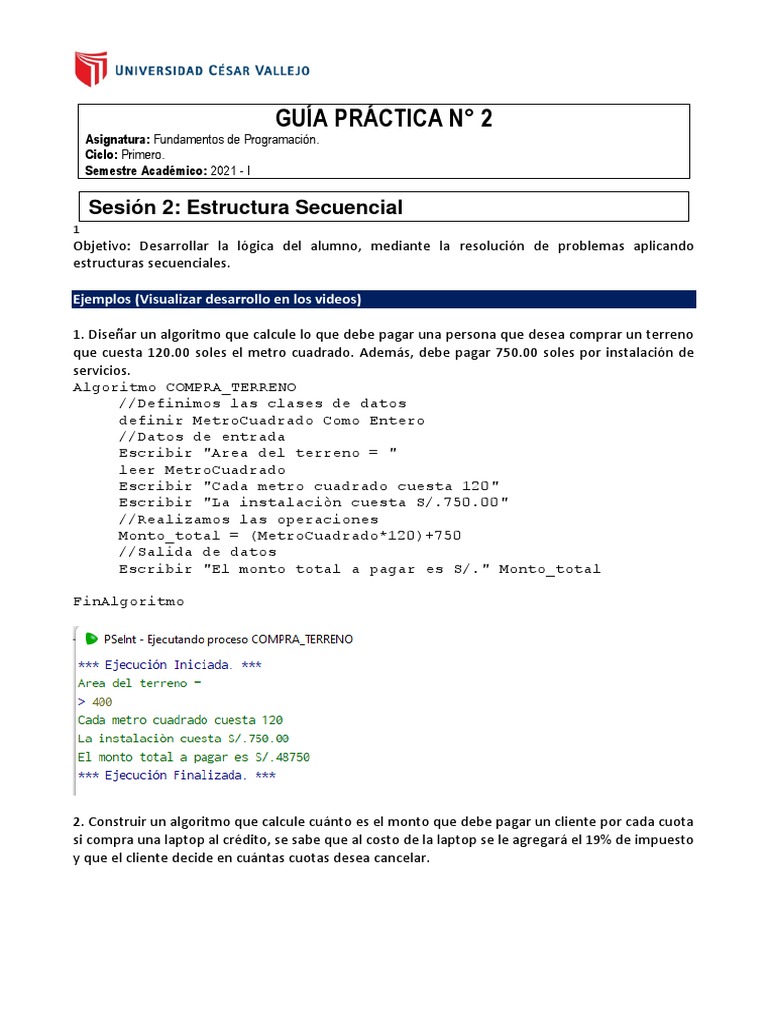Algoritmos de Programación Secuencial | PDF | Algoritmos | Litro