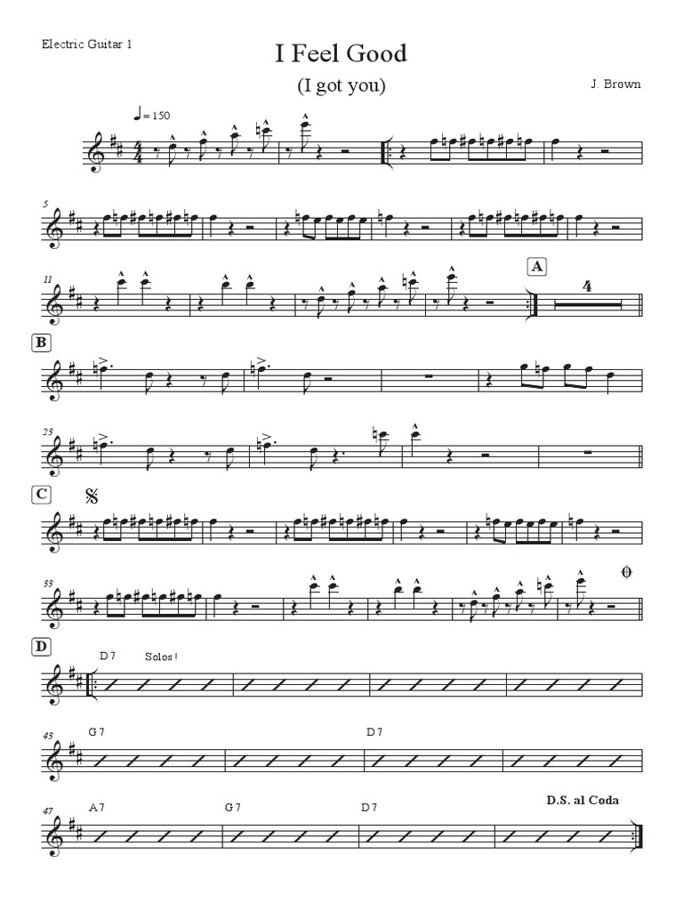 I Feel Good - Electric Guitar 1 | PDF