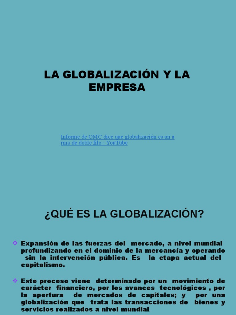 Taller Globalizaciã - N - Empresa | PDF | Contaminación | Globalización