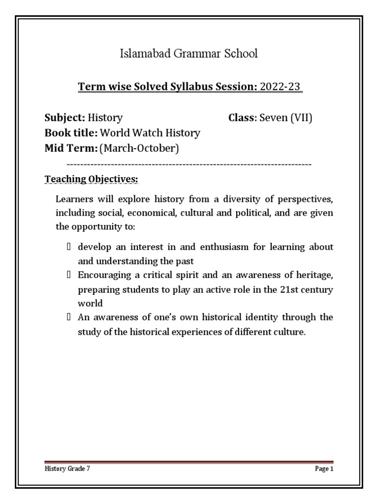 WWH Grade 7 S.S | PDF | Mughal Empire | Sindh