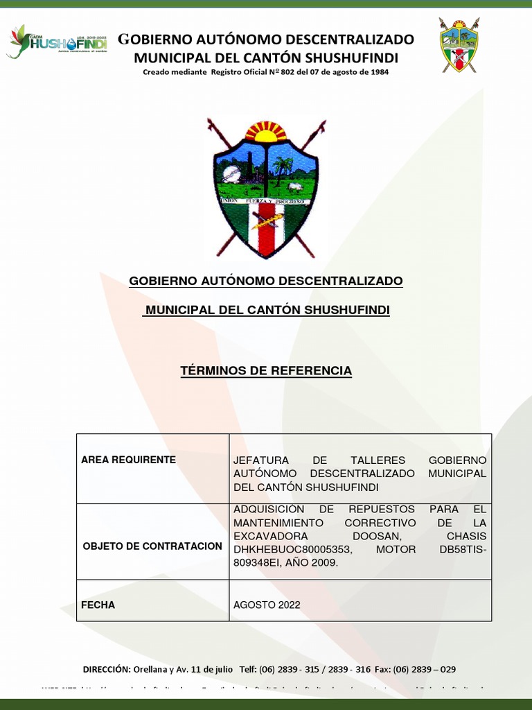 Adquisición de Repuestos Excavadora 2009 | PDF | Contabilidad | Presupuesto