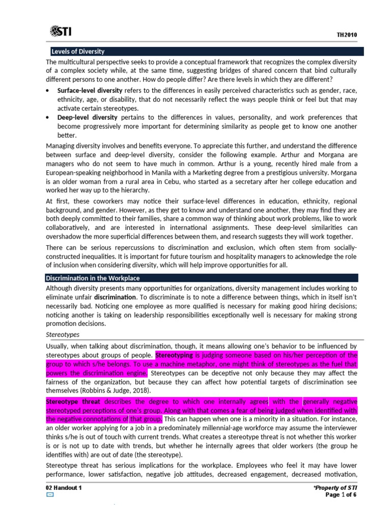 Understanding Surface-Level Diversity | PDF | Diversity (Business ...