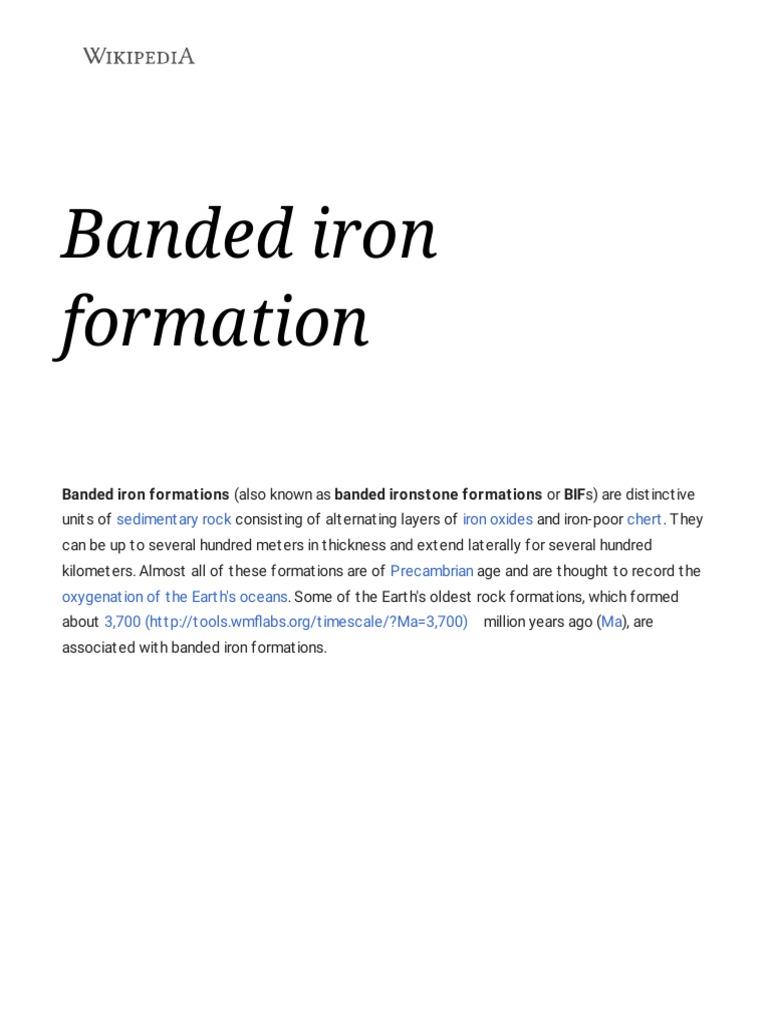 Banded Iron Formation - Wikipedia | PDF