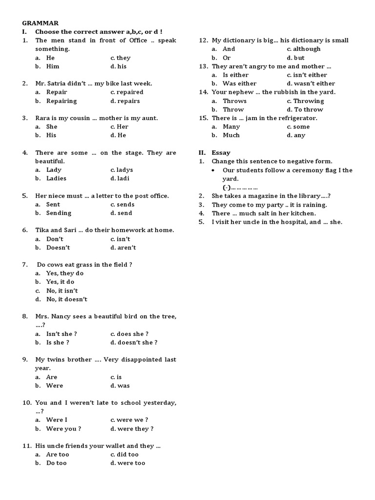Soal Grammar | PDF