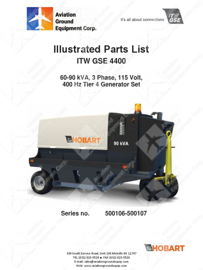 ITW GSE 4400 Generator Parts List | PDF | Alternating Current | Axle