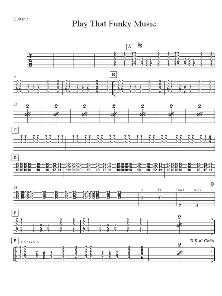 Play That Funky Music - Guitar 2 TAB | PDF