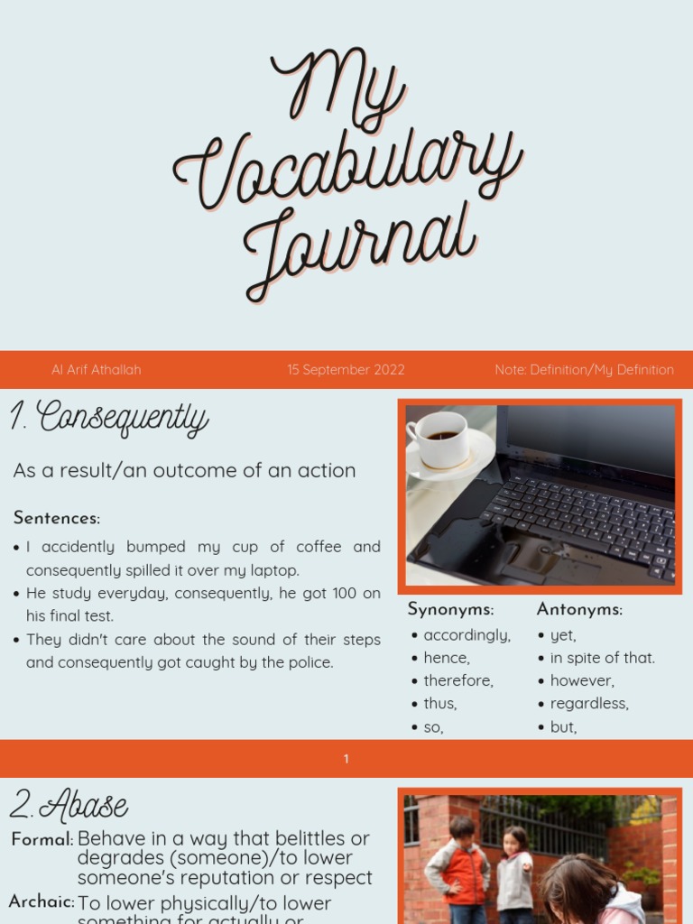 My Vocabulary Journal | PDF | Social Institutions