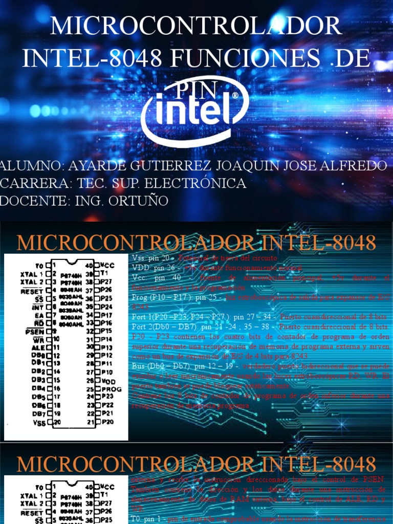 TL2-Microcontrolador Intel-8048 FUNCIONES de PIN | PDF ...