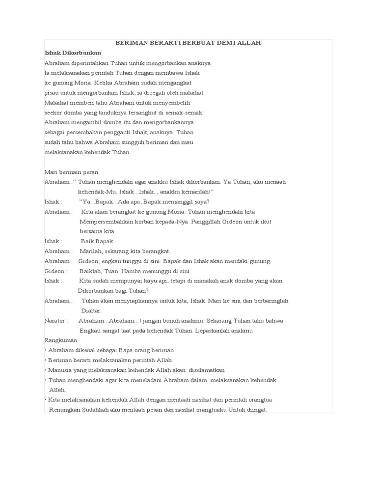 Ujian Iman Abraham di Gunung Moria | PDF