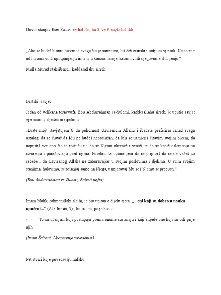 Govor Stanja Str. 8-9. | PDF