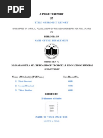 MSBTE Diploma Project Report Templet | PDF | Design | Cognition