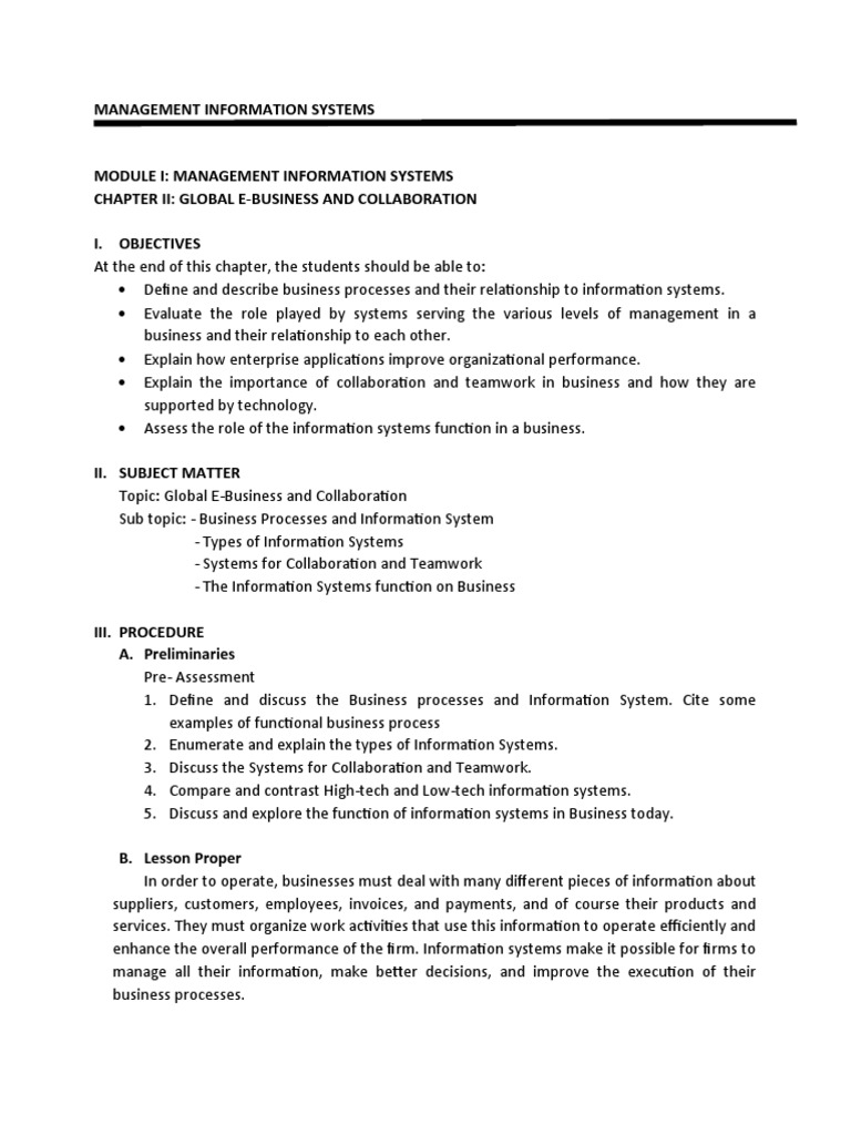Assignment Activity Module For MIS Chapter 2 | PDF
