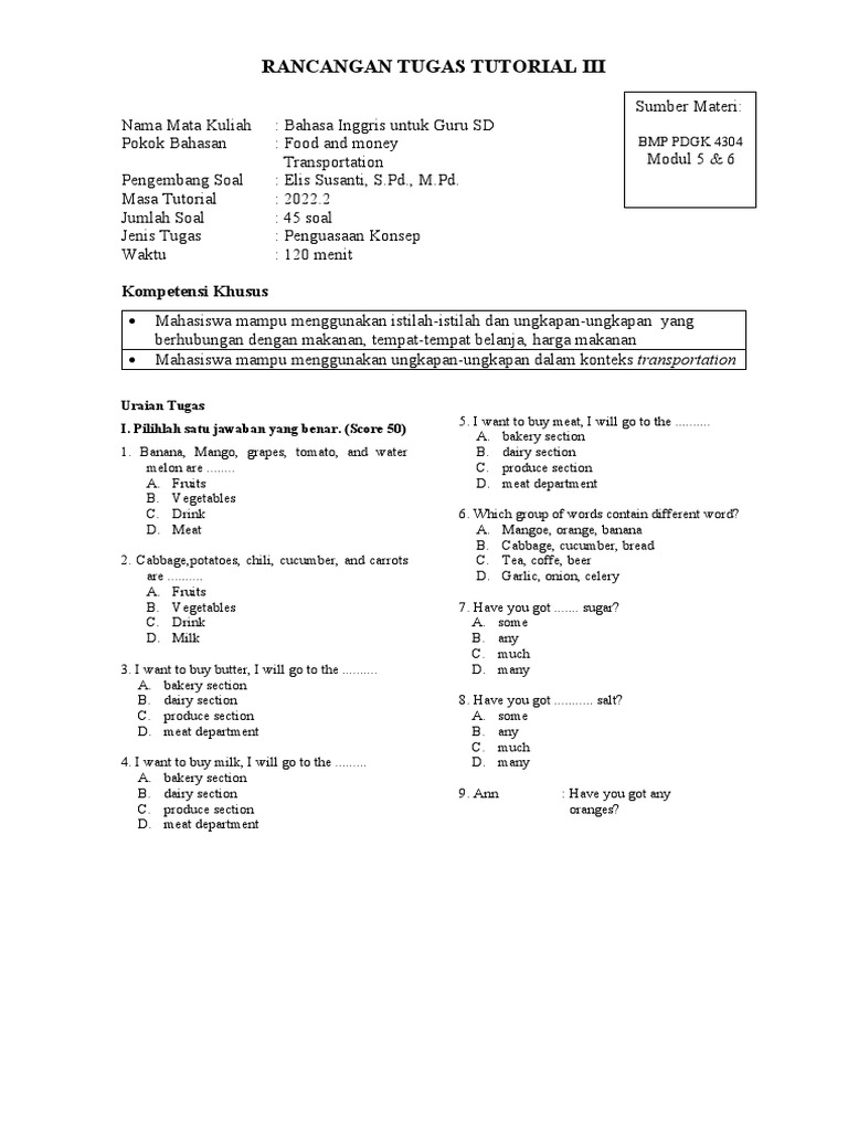 Tugas Tutorial III | PDF | Foods | Food Industry