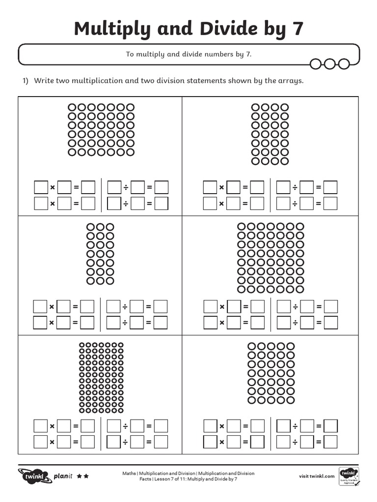 Activity Sheets Multiply and Divide by 7 | PDF | Multiplication ...